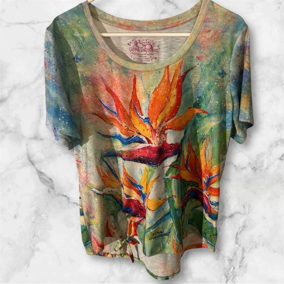 Leoma Lovegrove | Tops | Leoma Lovegrove Size L Vibrant Floral Top ...